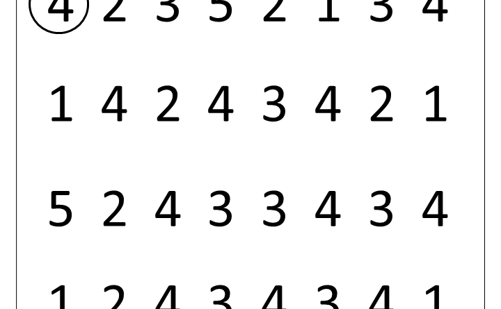 Find the numbers 4 – About Preschool