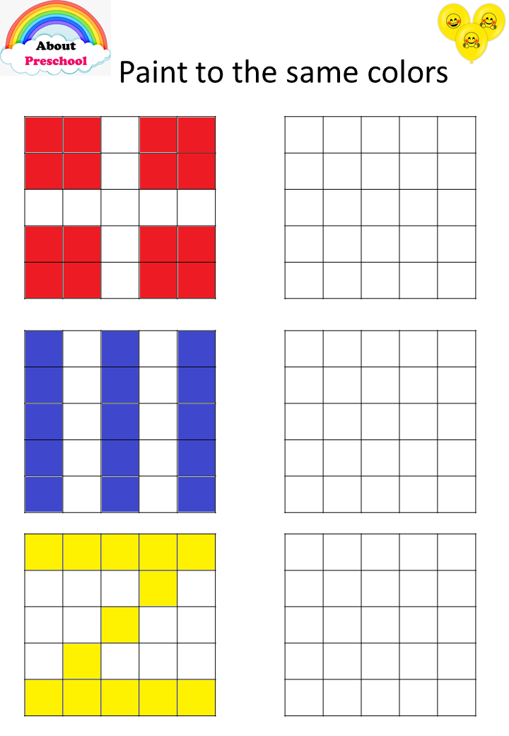 Paint to the same colors - About Preschool