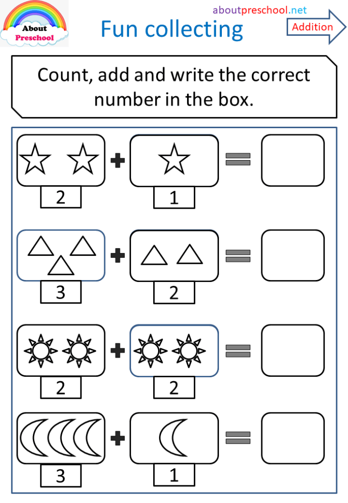 Fun Collecting Shapes (black and white) - About Preschool