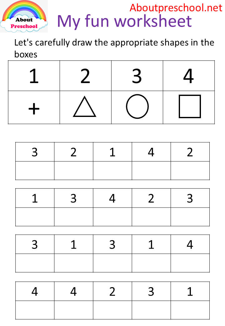 my fun number worksheet - About Preschool