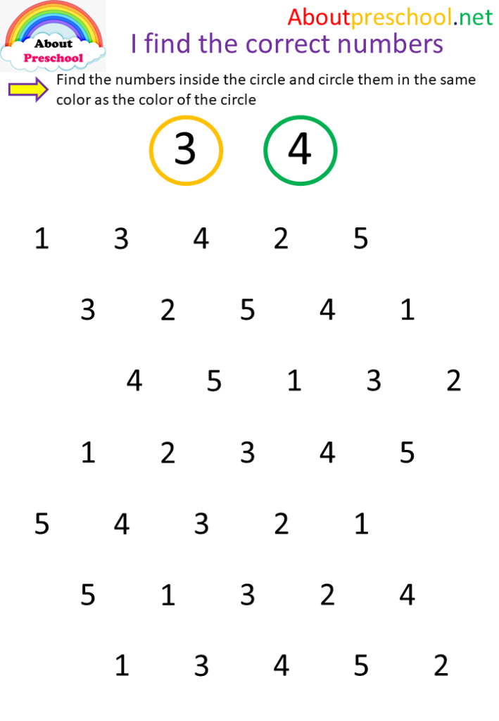 I find the correct numbers-5 - About Preschool
