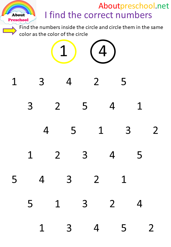 Preschool – I Find The Correct Numbers-4 - About Preschool