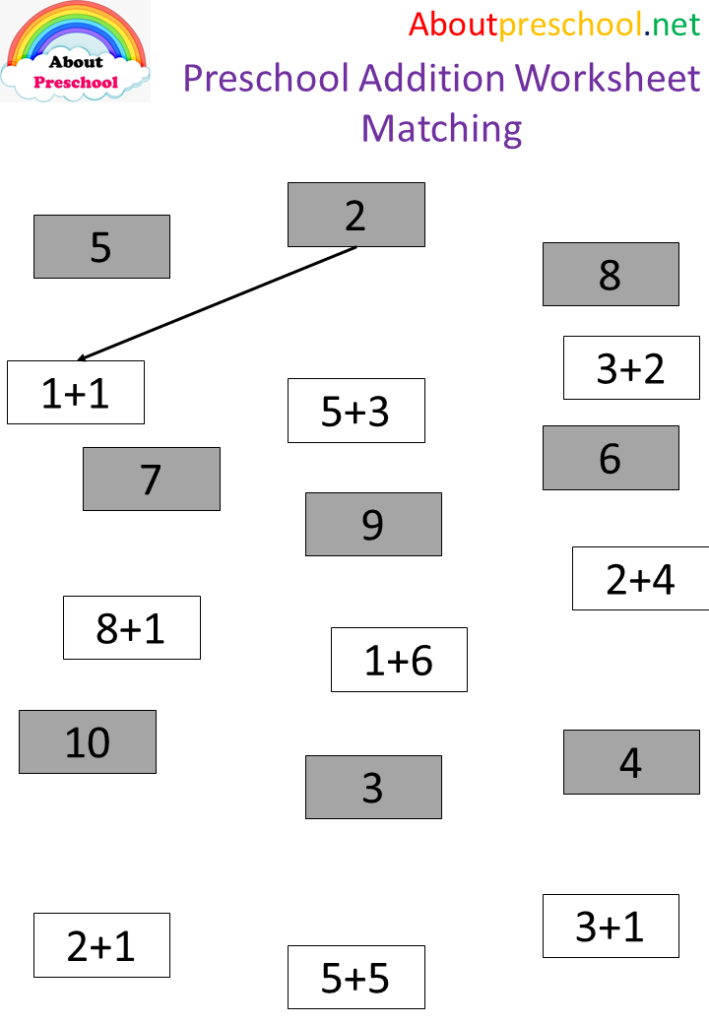 Preschool addition worksheet-9 - About Preschool