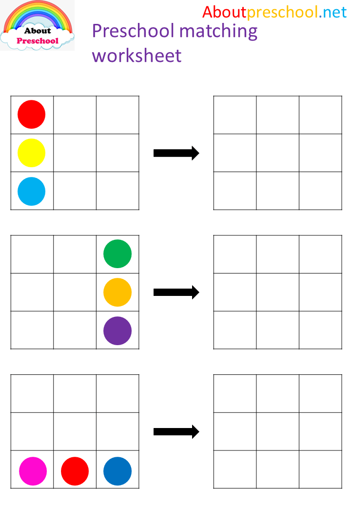 Preschool matching worksheet-2 - About Preschool