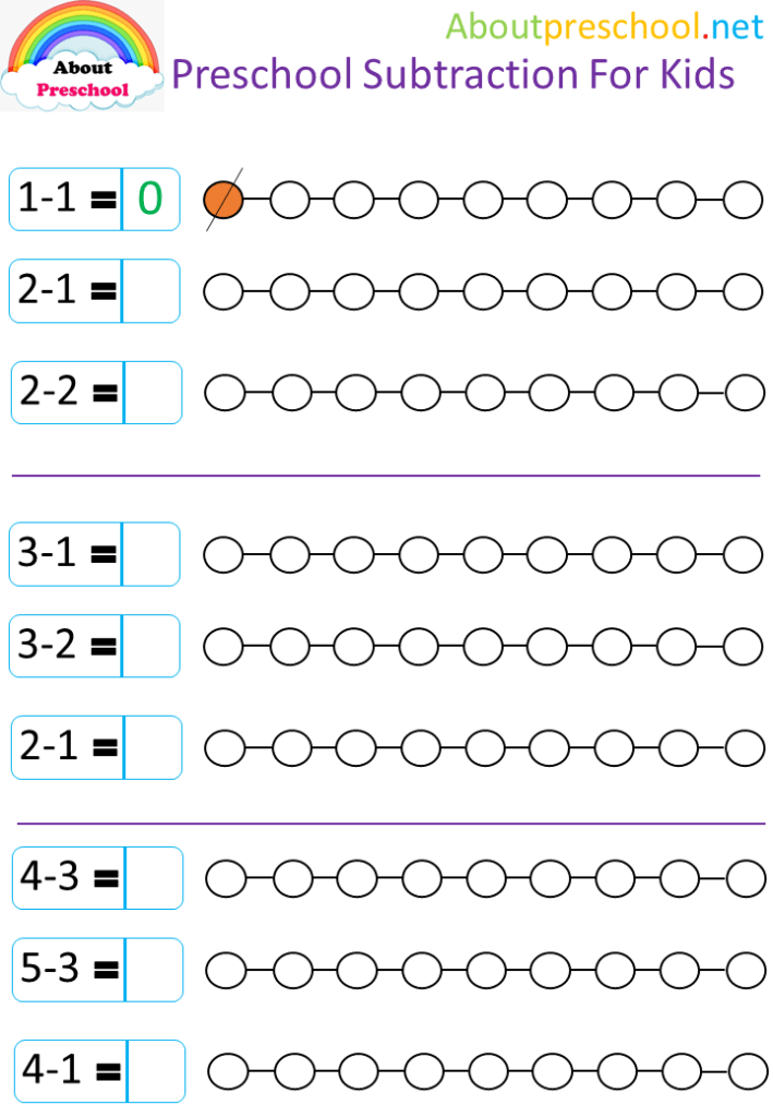 Preschool Subtraction For Kids - 8 - About Preschool