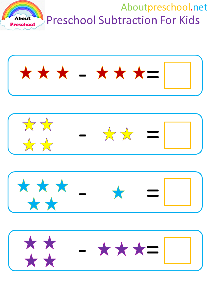 Preschool Subtraction For Kids - 5 - About Preschool