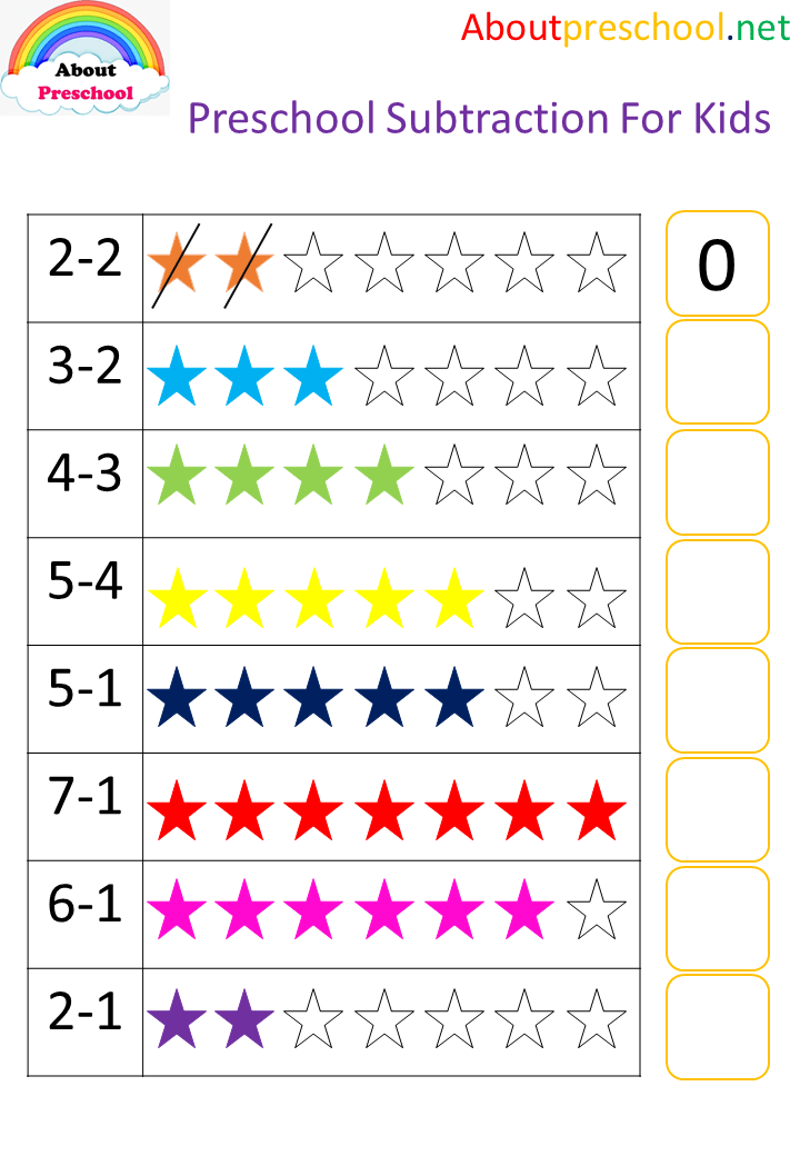 Preschool Subtraction For Kids - 8 - About Preschool