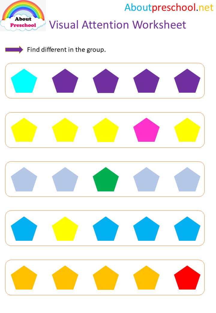 Preschool Visual Attention Worksheet -11 - About Preschool