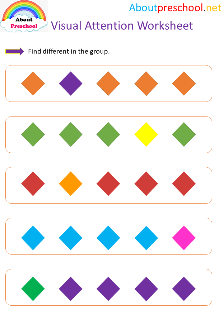 Preschool Visual Attention Worksheet -12 - About Preschool