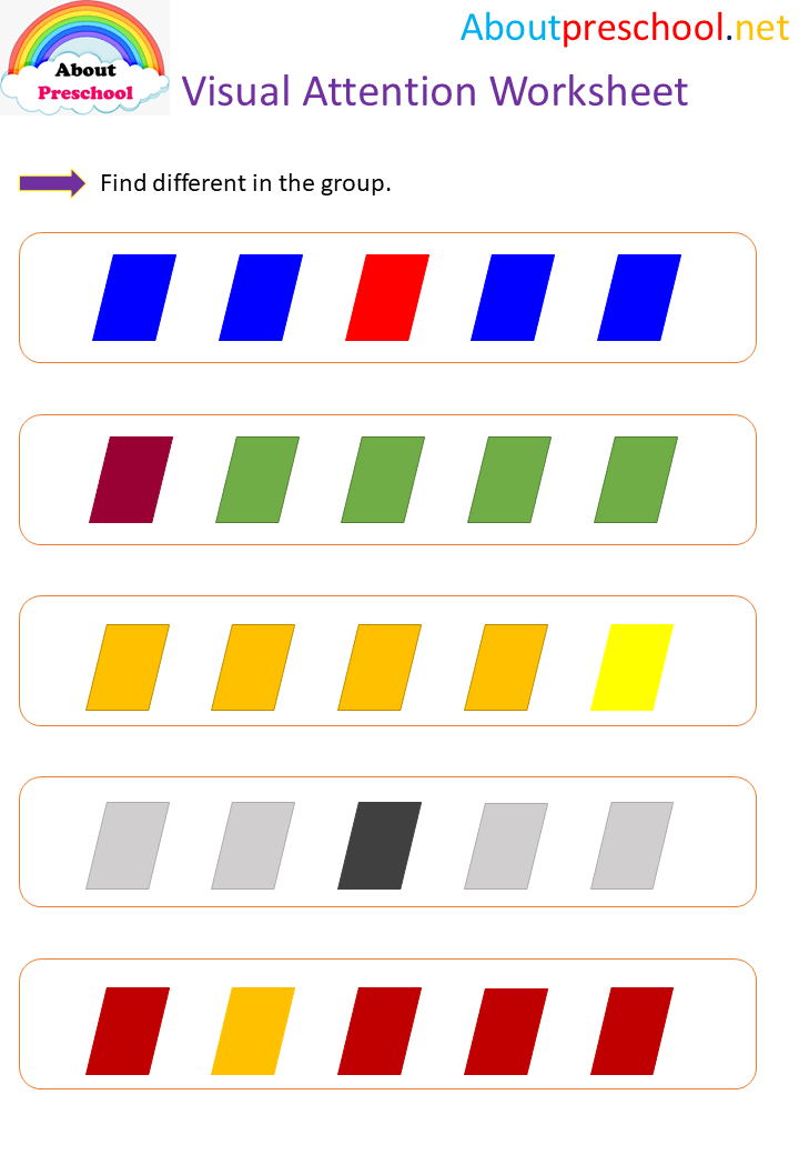 Preschool Visual Attention Worksheet -13 - About Preschool