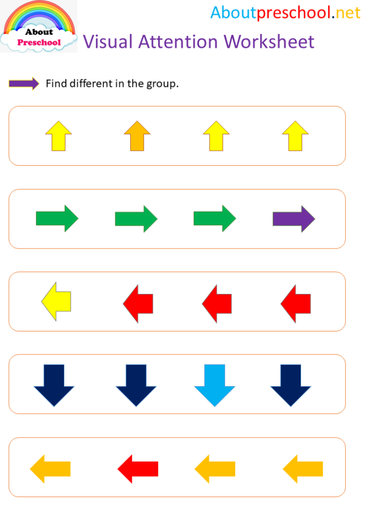 Preschool Visual Attention Worksheet - 3 - About Preschool