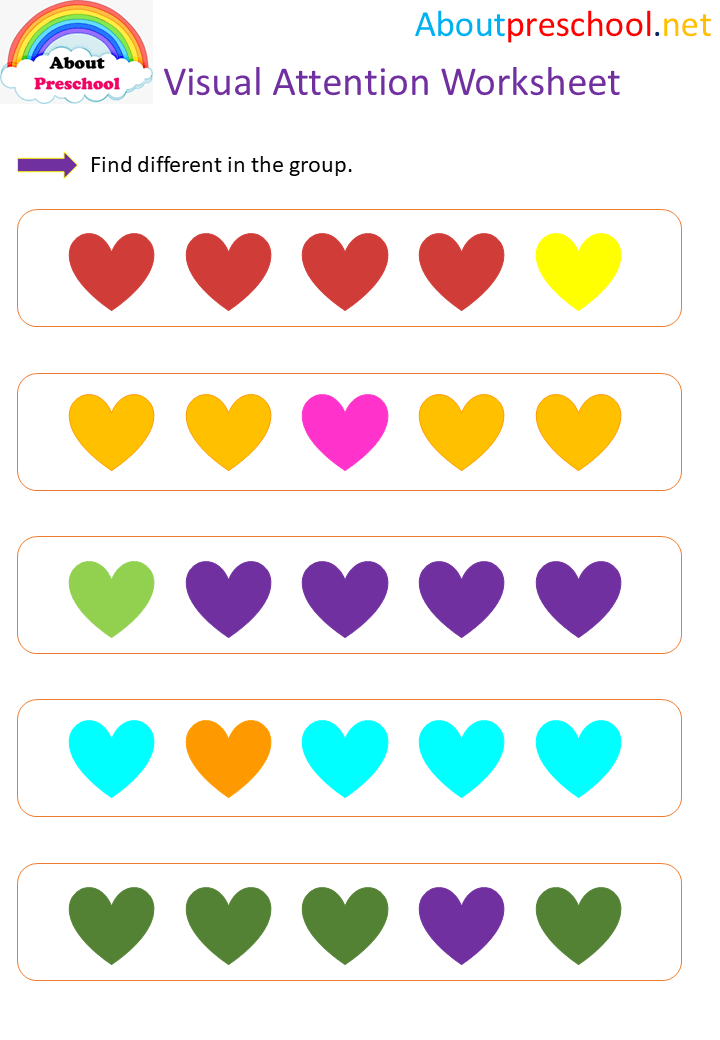 Preschool Visual Attention Worksheet 9 About Preschool