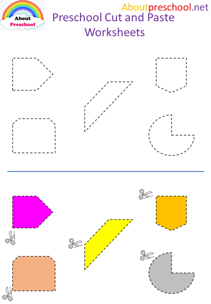 Preschool Cut and Paste Worksheets - 4 - About Preschool