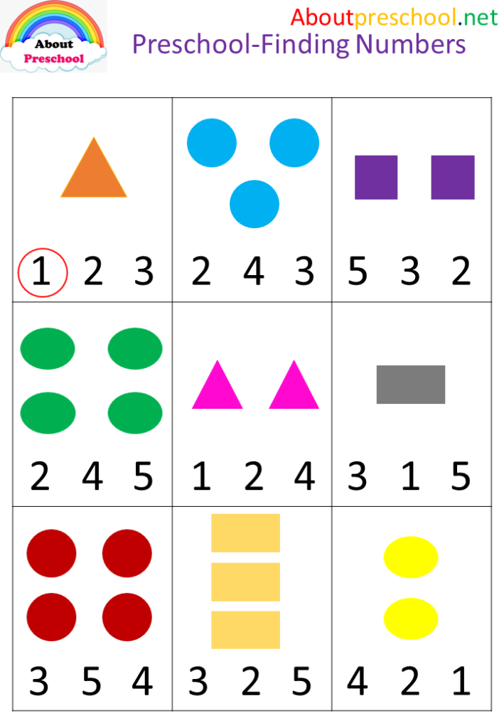 Preschool-Finding Numbers -6 - About Preschool