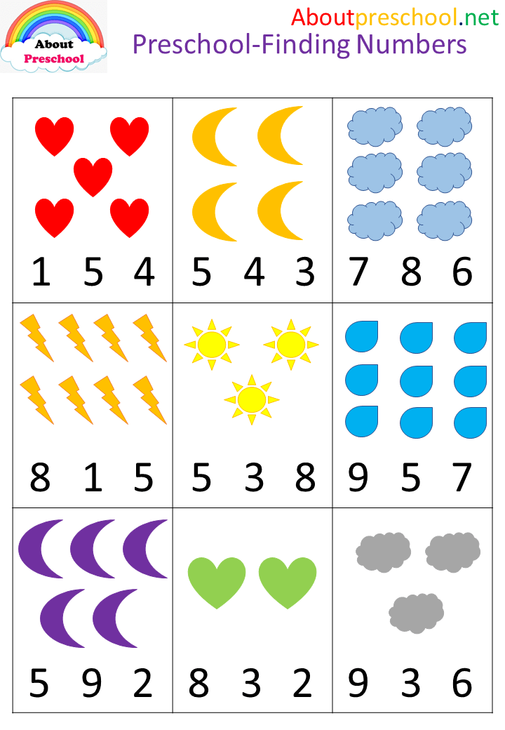 Preschool-Finding Numbers -3 - About Preschool