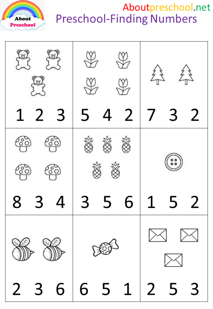Preschool-Finding Numbers -5 - About Preschool