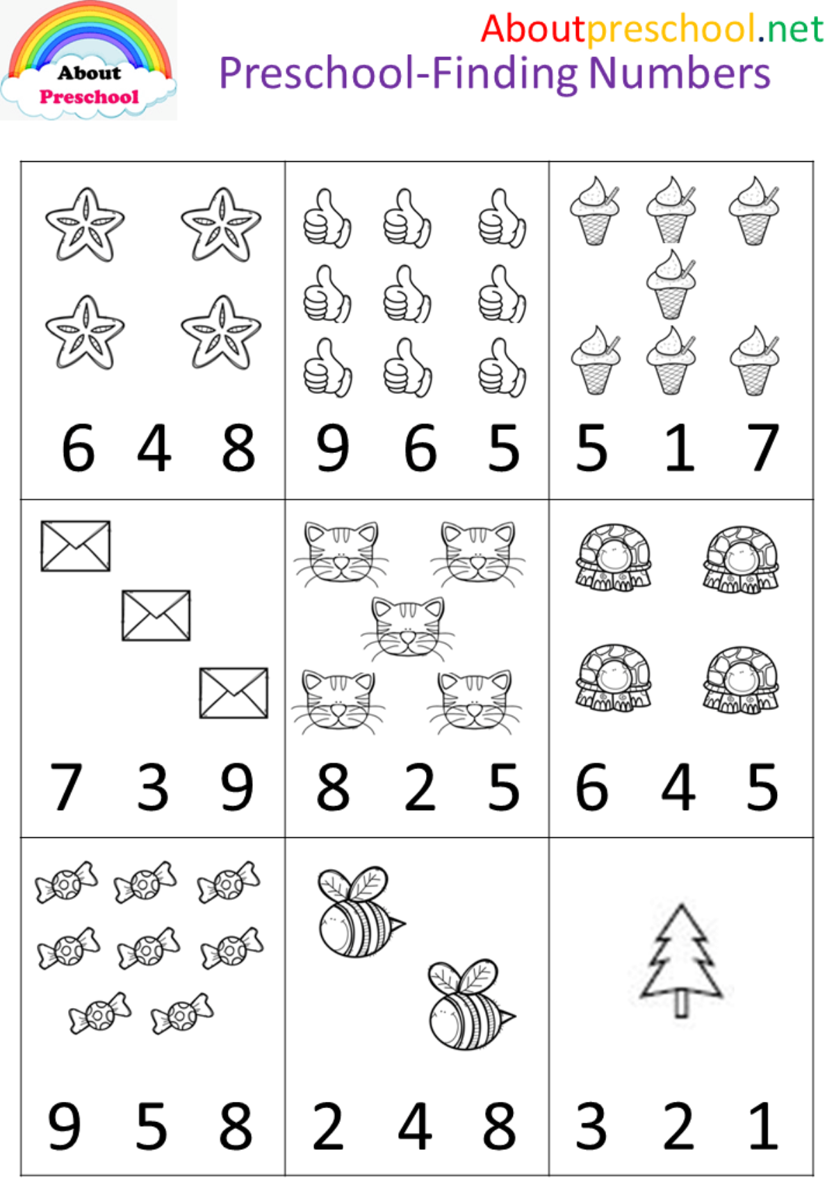 Identifying Numbers Worksheets Identifying Number 1 20 Worksheets