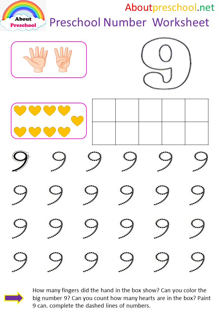 Preschool Number Worksheet-9 - About Preschool