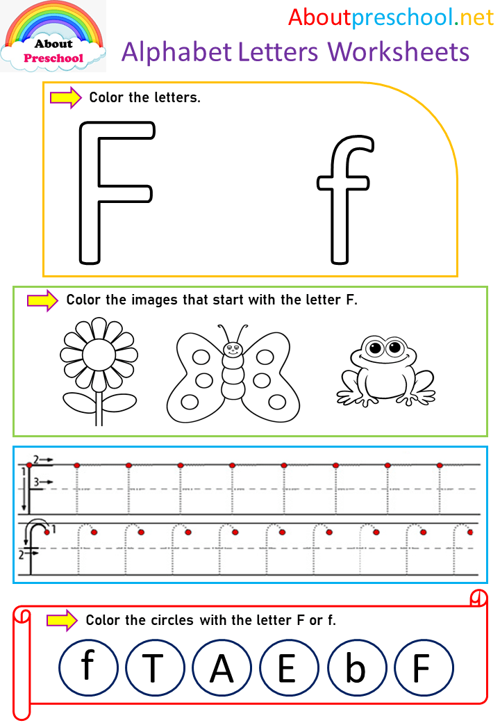 Alphabet Letters Worksheets-F - About Preschool