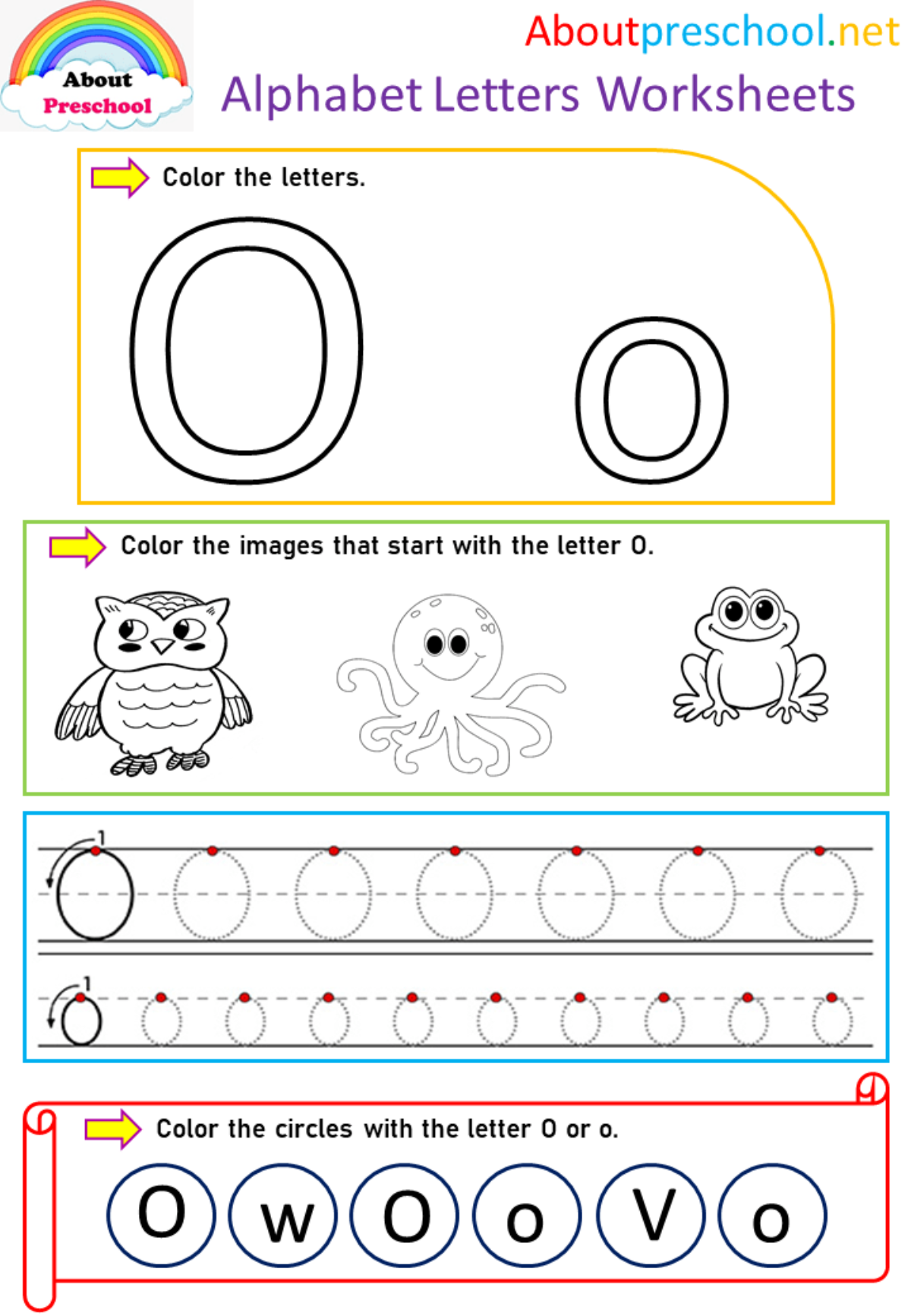 Letter O Worksheet Preschool