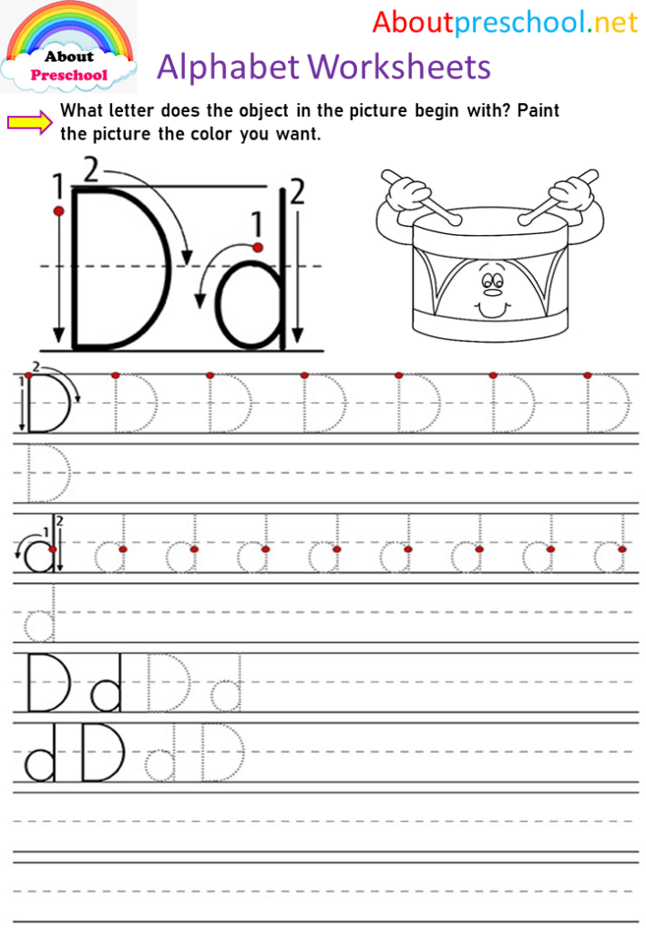 Alphabet Tracing Worksheets-F - About Preschool