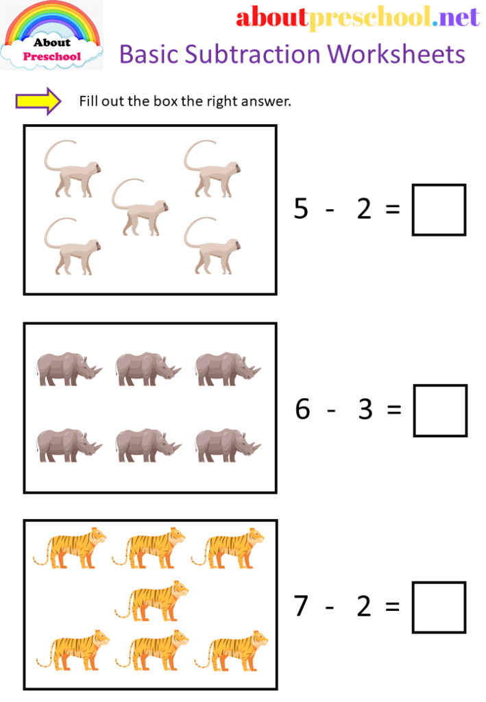 Basic Subtraction Worksheets - 8 - About Preschool