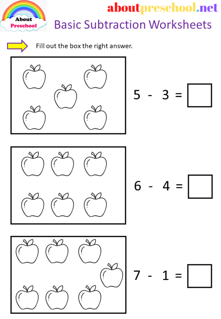 Basic Subtraction Worksheets - 17 - About Preschool