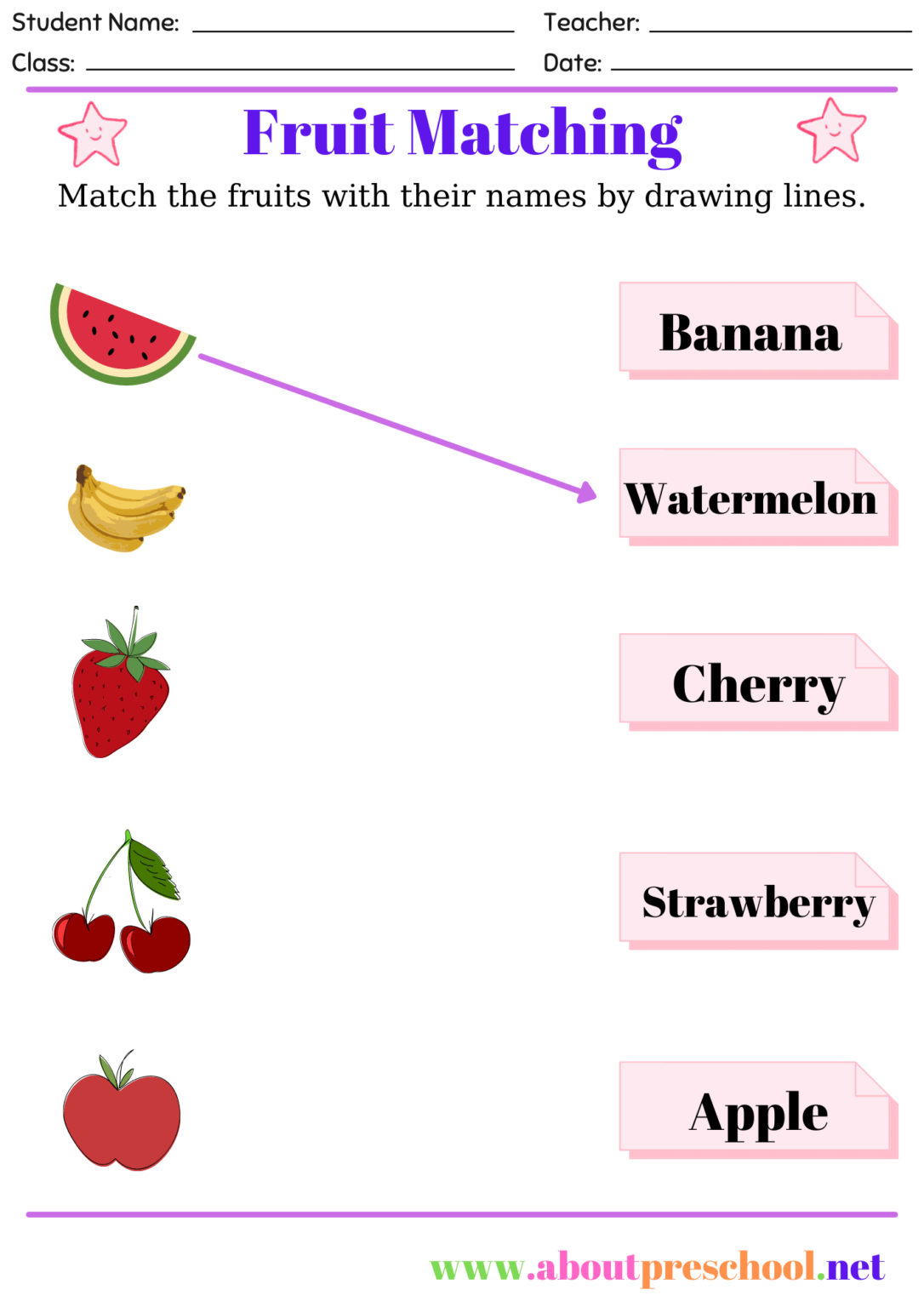 Preschool Matching Worksheets-18 - About Preschool