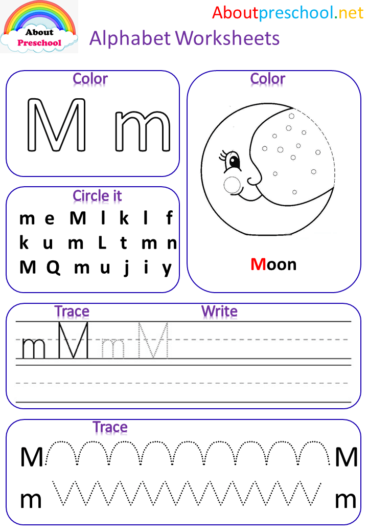 Alphabet Worksheets-M - About Preschool