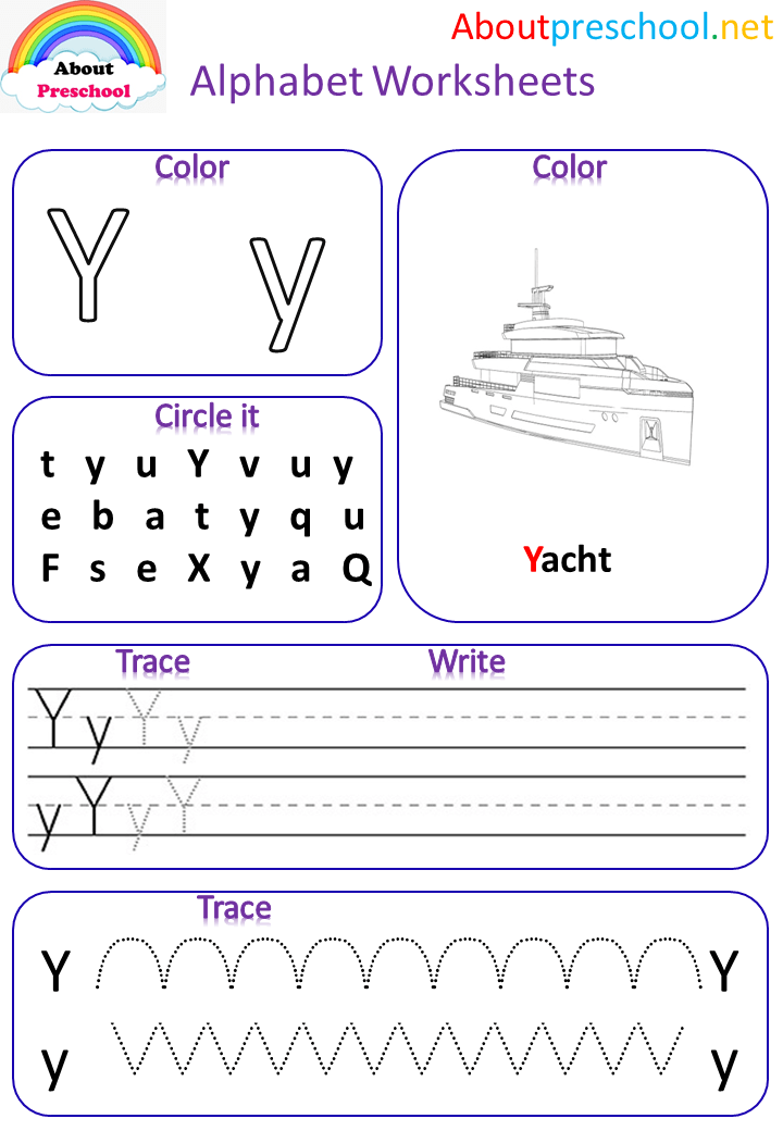 Alphabet Worksheets-Y - About Preschool