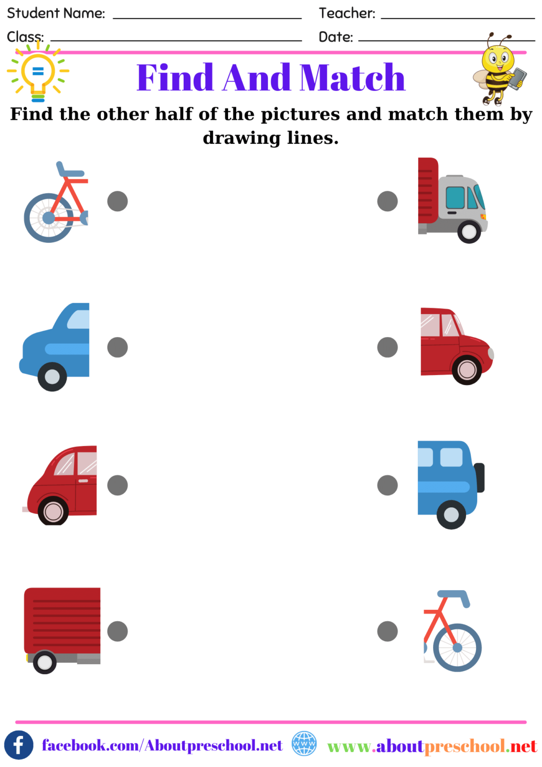 Preschool Matching Worksheets-18 - About Preschool