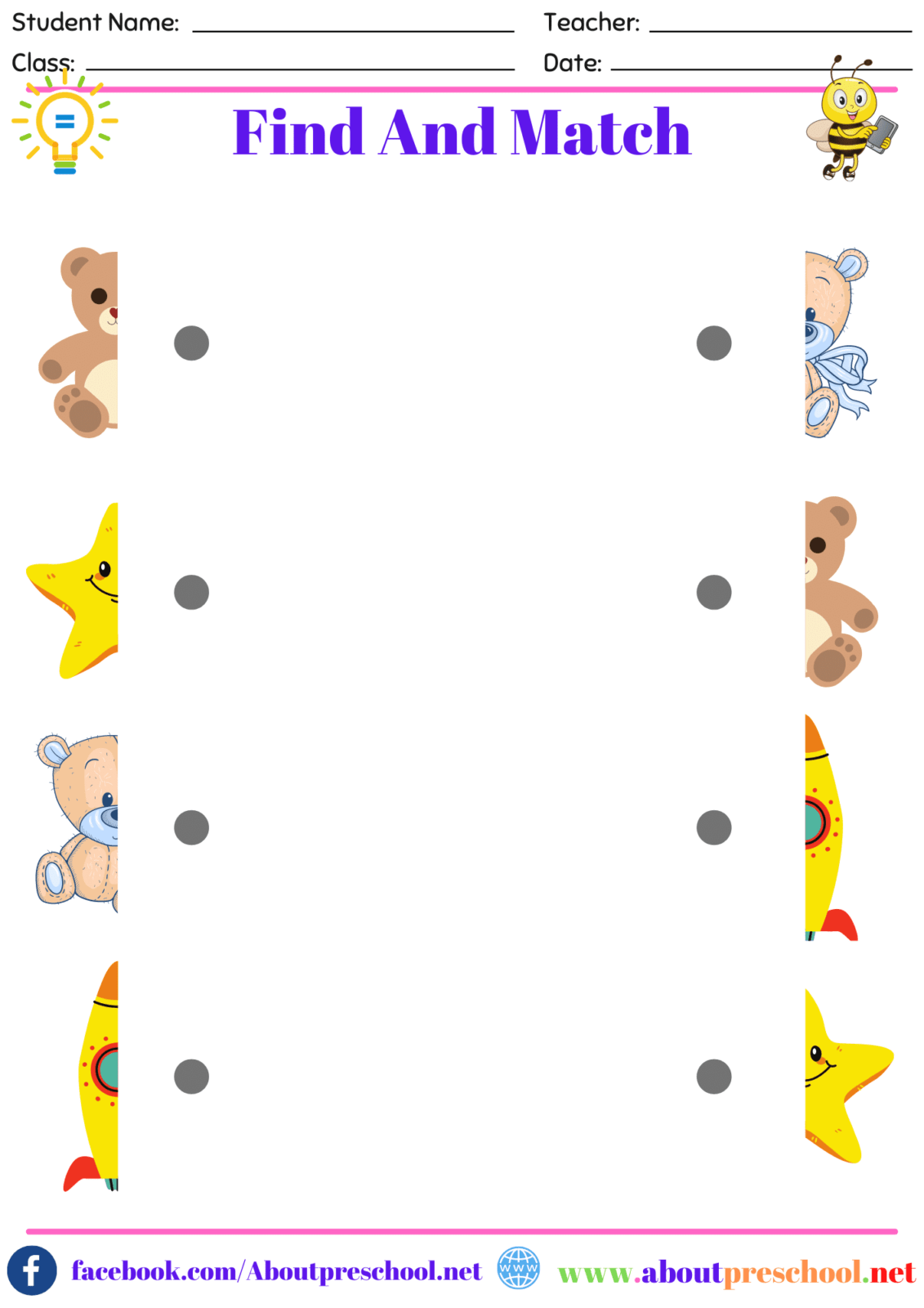 Preschool Matching Worksheets 22 About Preschool