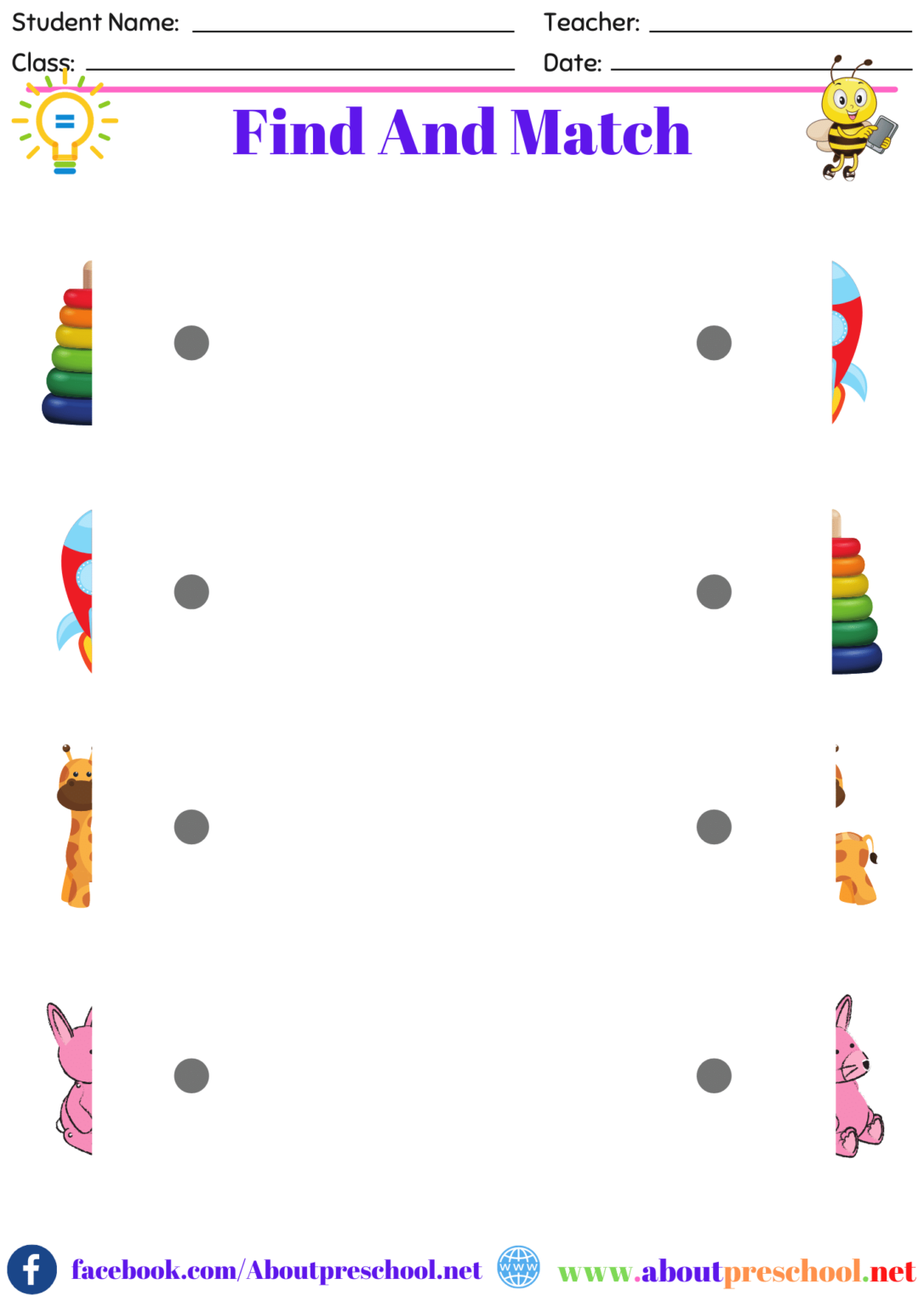 Preschool Matching Worksheets-18 - About Preschool