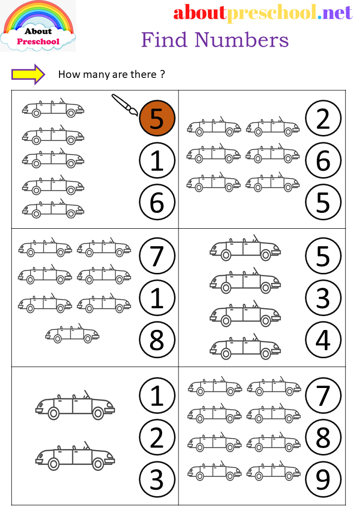 Preschool Number Worksheets - 7 - About Preschool