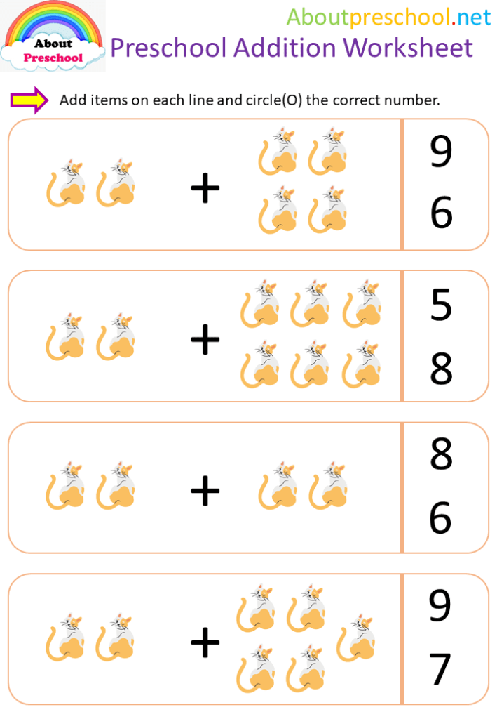 Preschool addition worksheet-38 - About Preschool