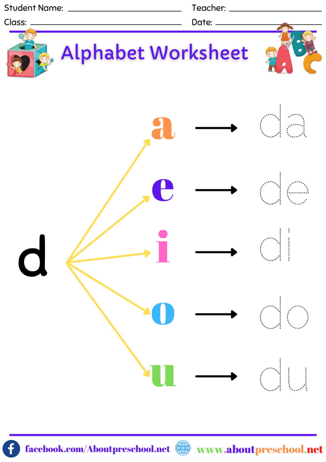 Alphabet D Worksheet - About Preschool