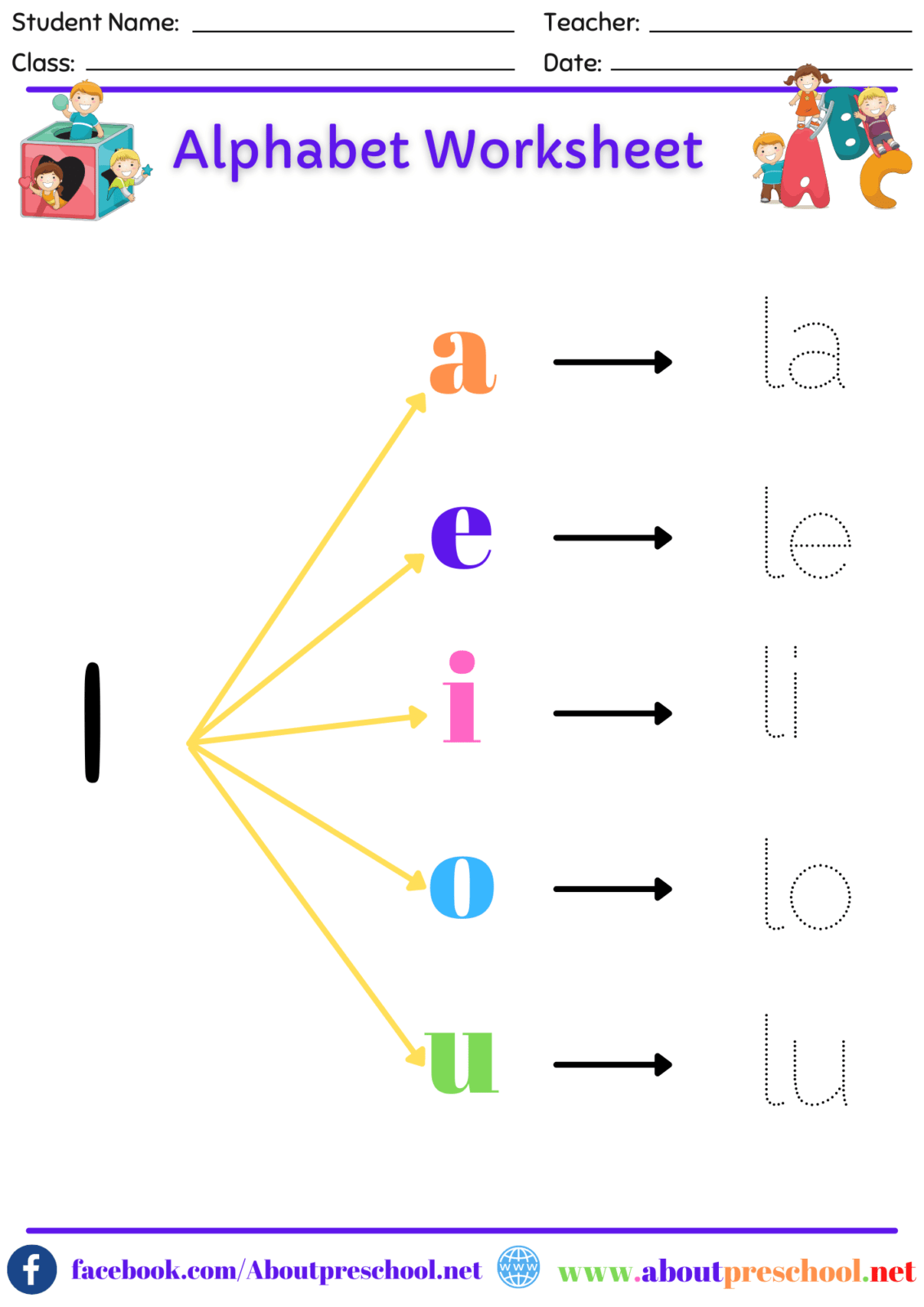 Alphabet L Worksheet - About Preschool