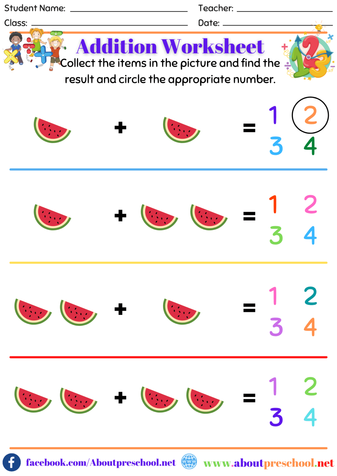 Kindergarten Math - 22 - About Preschool