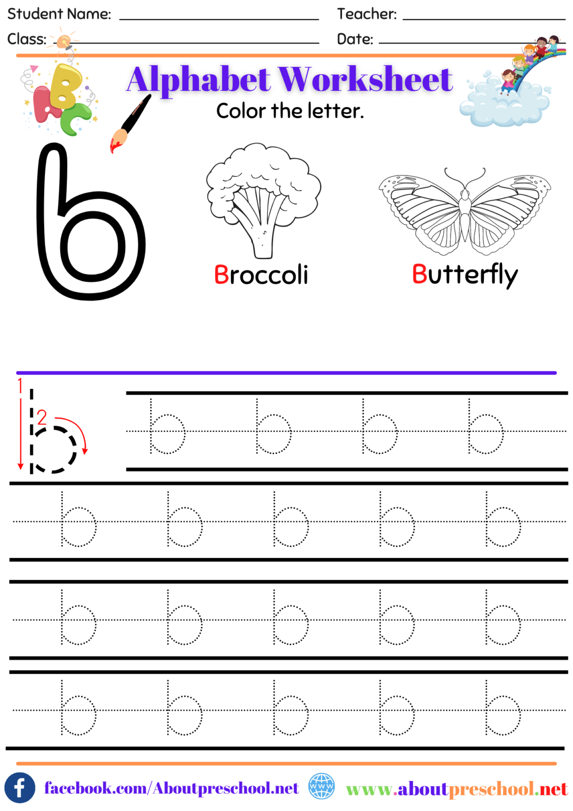 Lowercase Letters-b - About Preschool