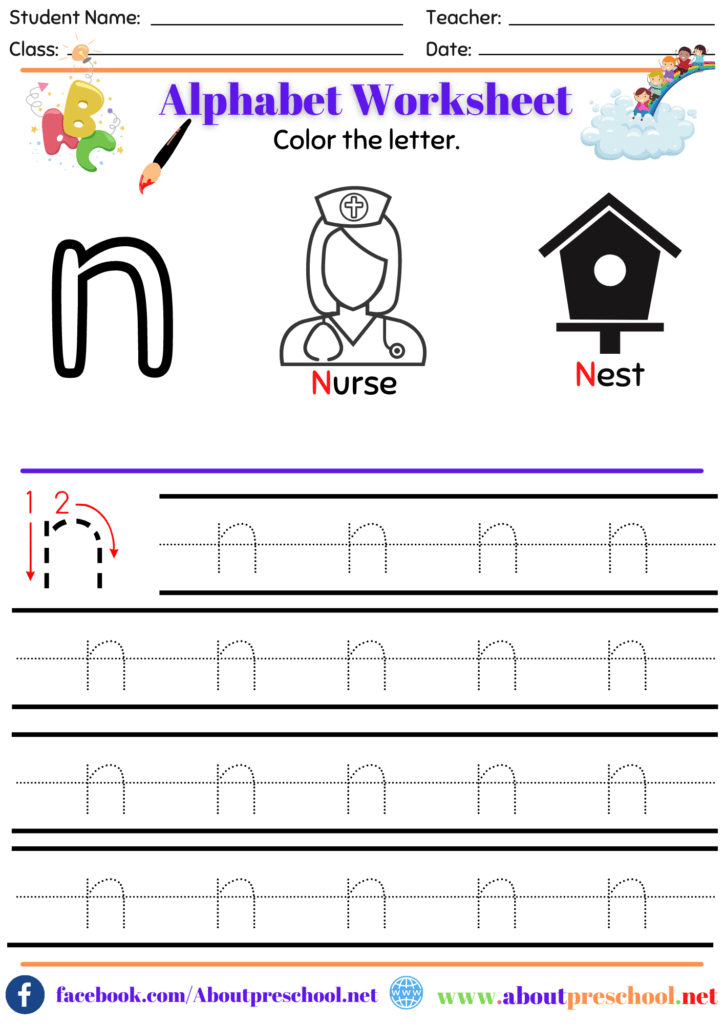 Lowercase Letters-n - About Preschool