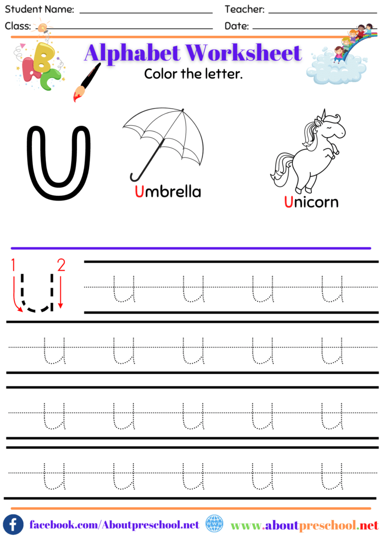 Lowercase Letters-u - About Preschool