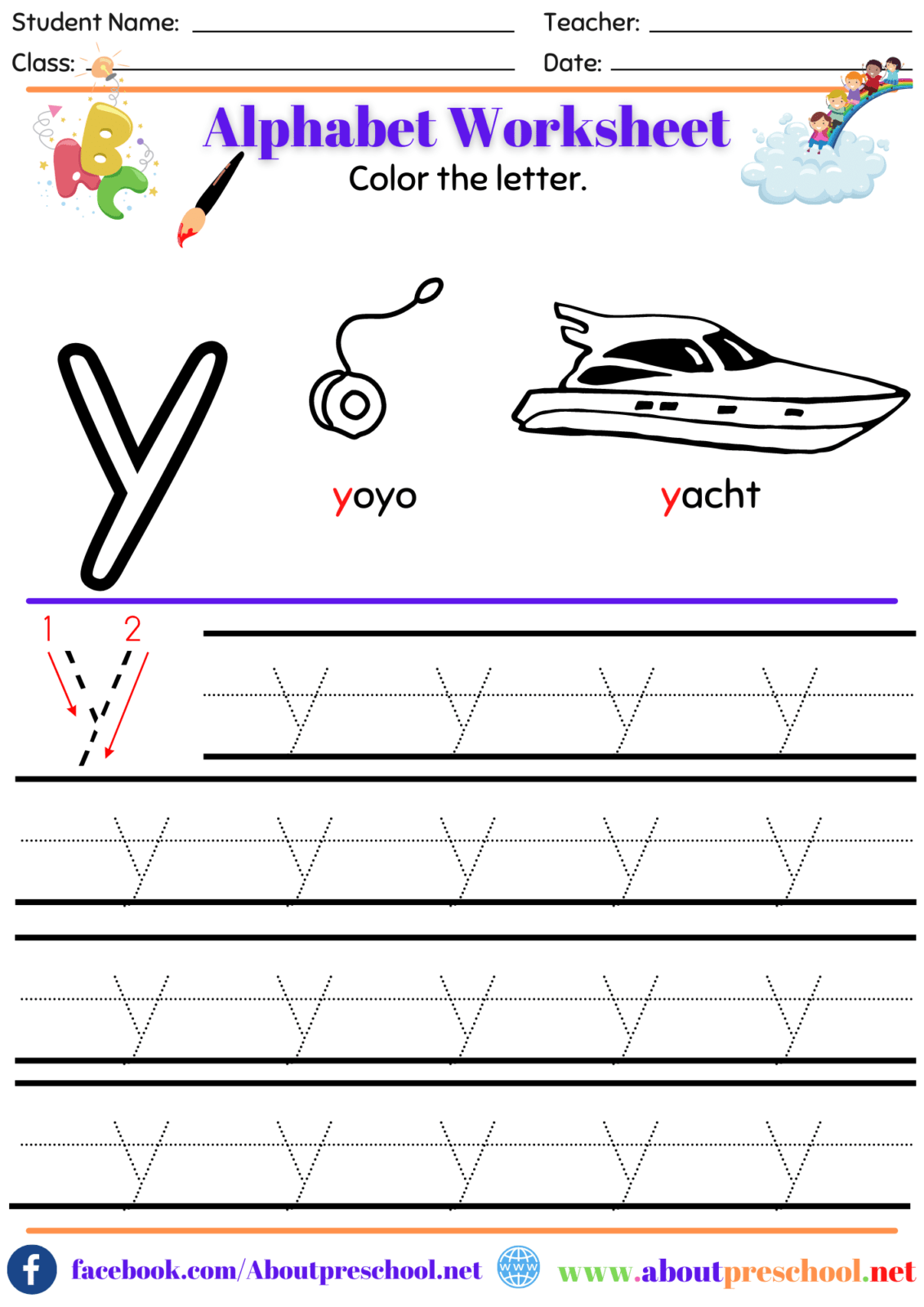 Lowercase Letters-y - About Preschool