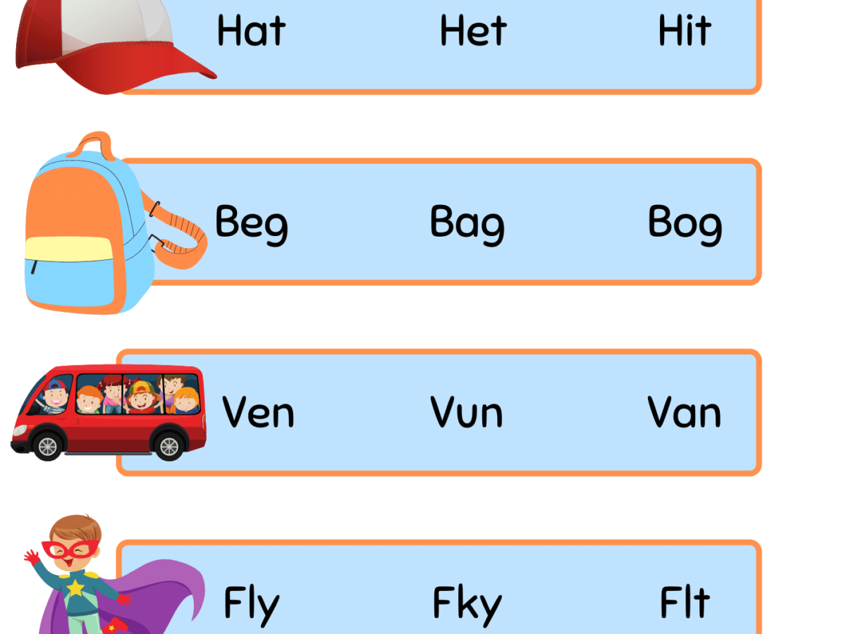 3 Letter Words For Pre K