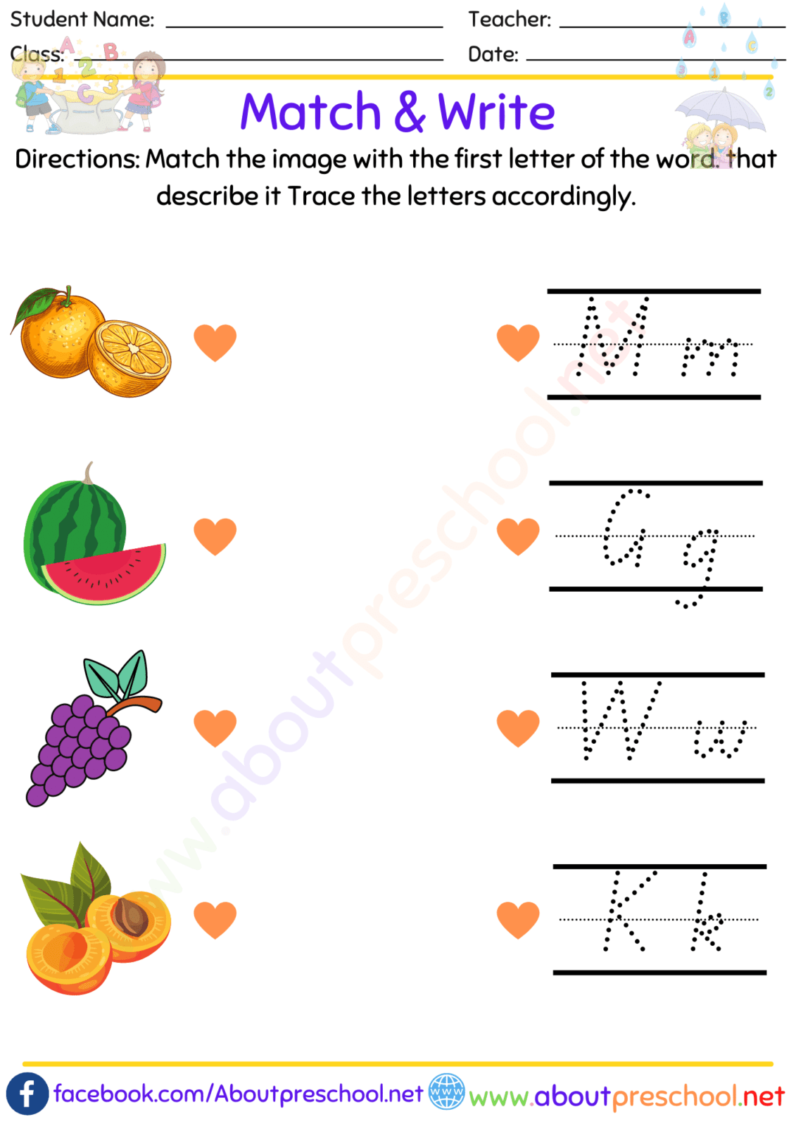 Alphabet Matching and Write-13 - About Preschool