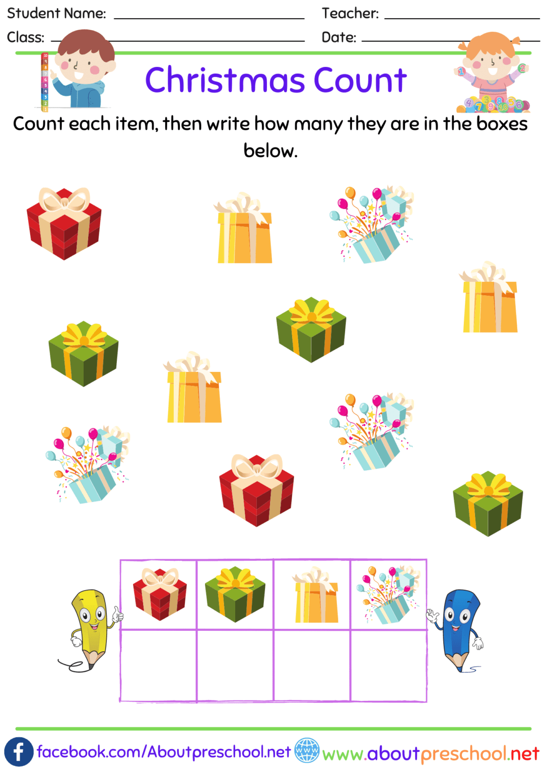 Christmas Counting Activities - About Preschool