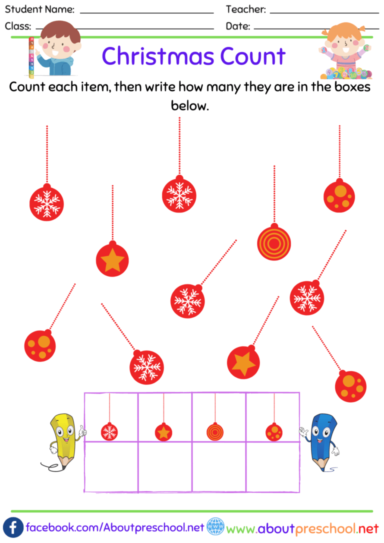 Christmas Counting Activities-2 - About Preschool