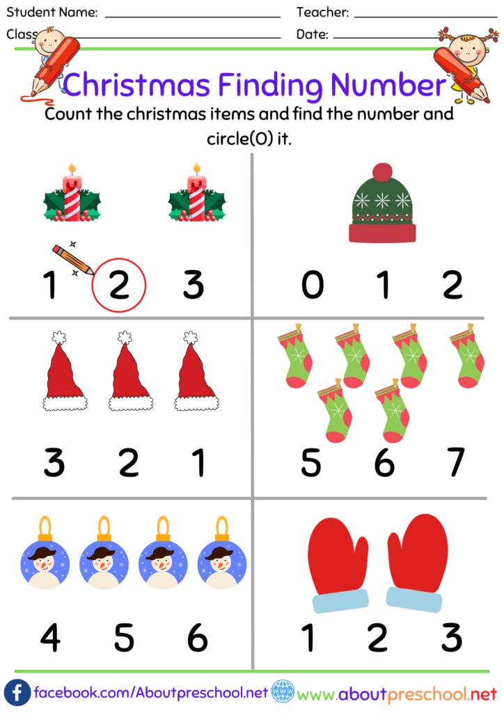 Christmas Finding Number - About Preschool