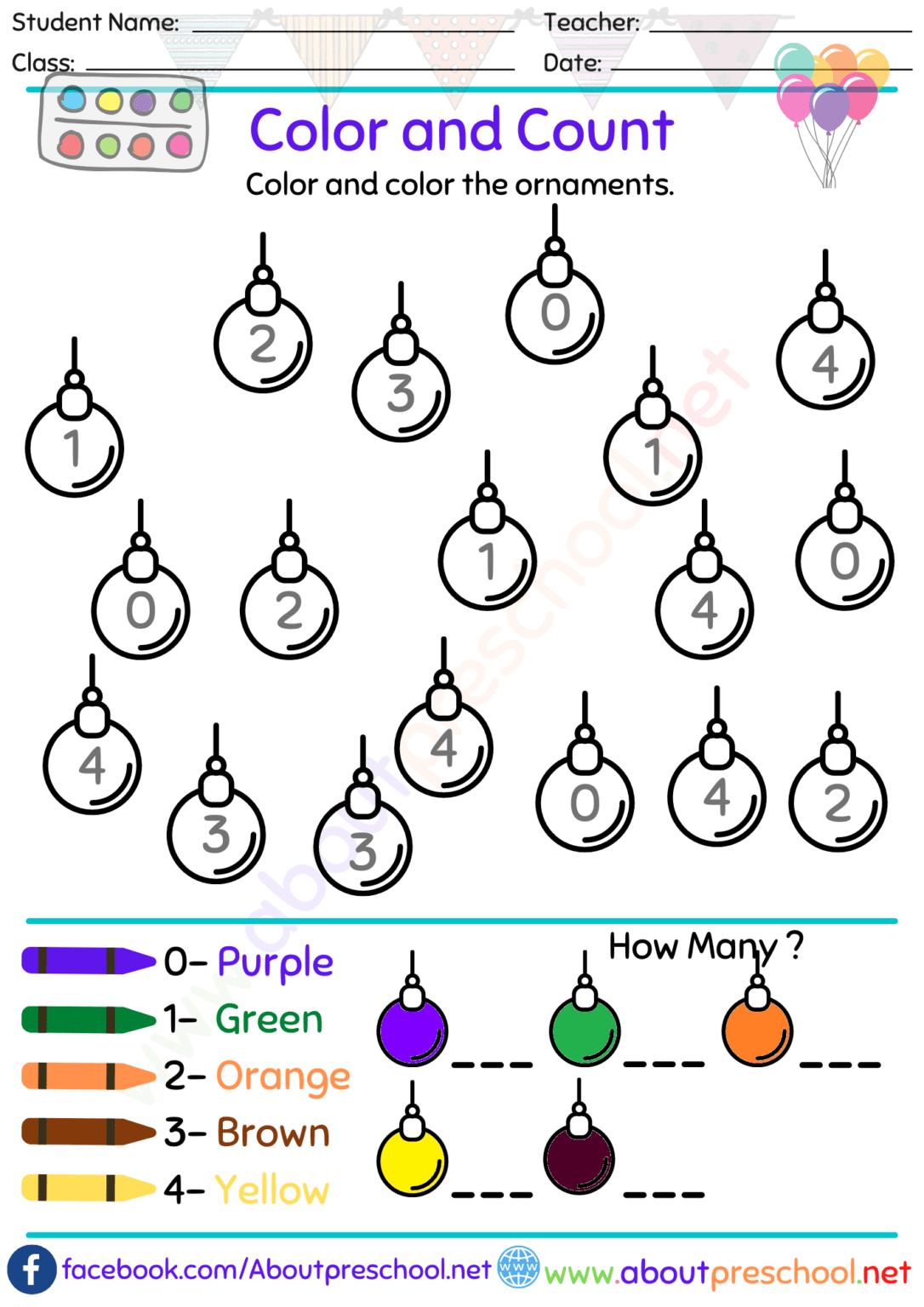 Colour By Numbers Christmas-7 - About Preschool