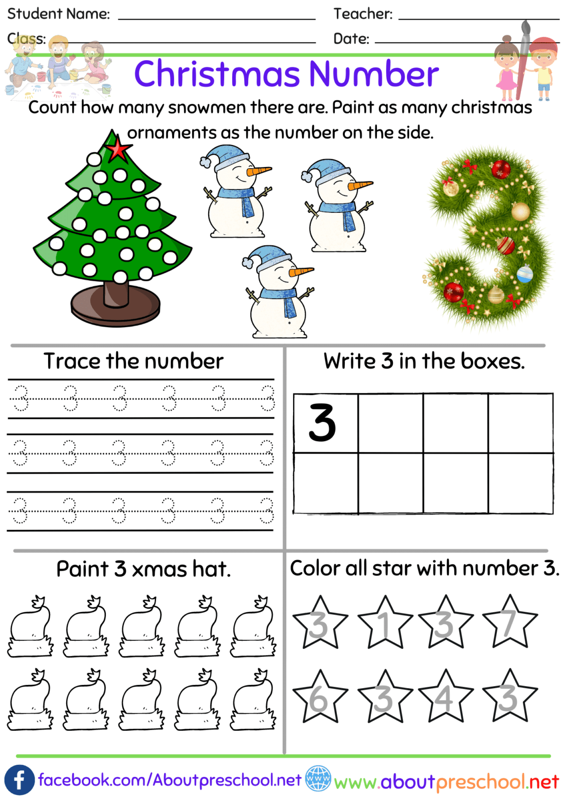 preschool number tracing worksheets Archives - About Preschool