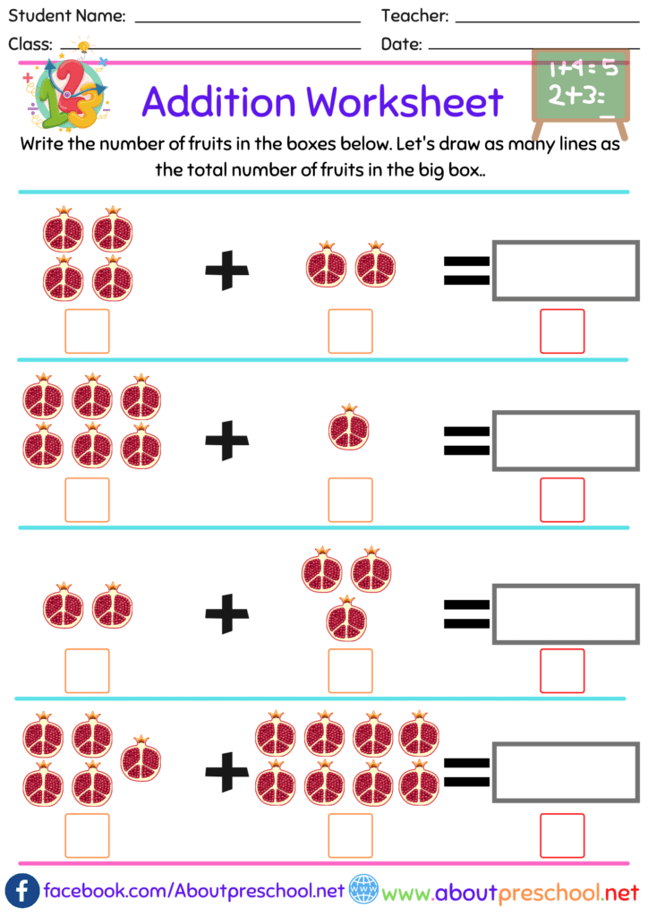 Kindergarten Addition Worksheet-24 - About Preschool